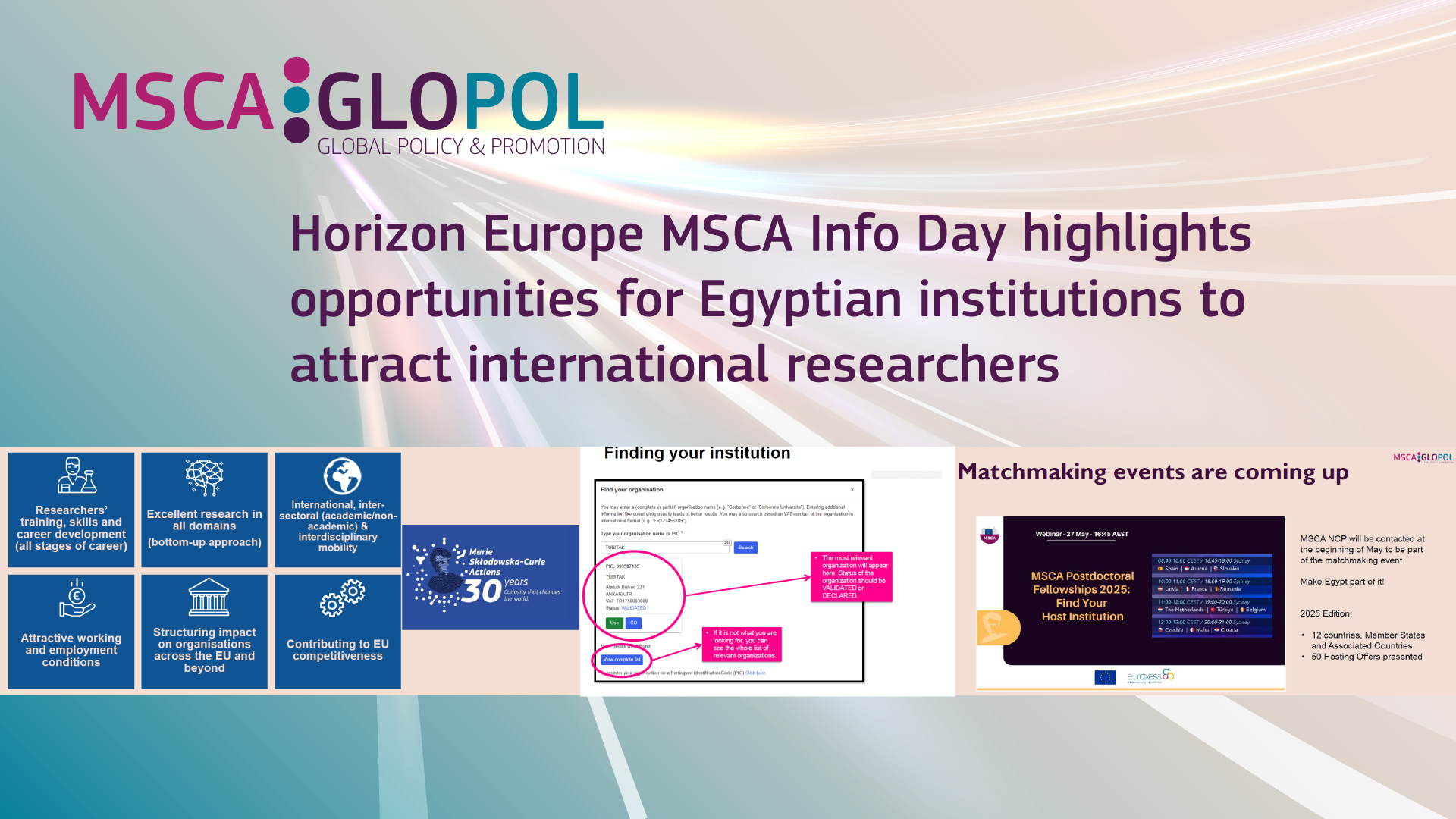 Horizon Europe MSCA Info Day highlights opportunities for Egyptian ...